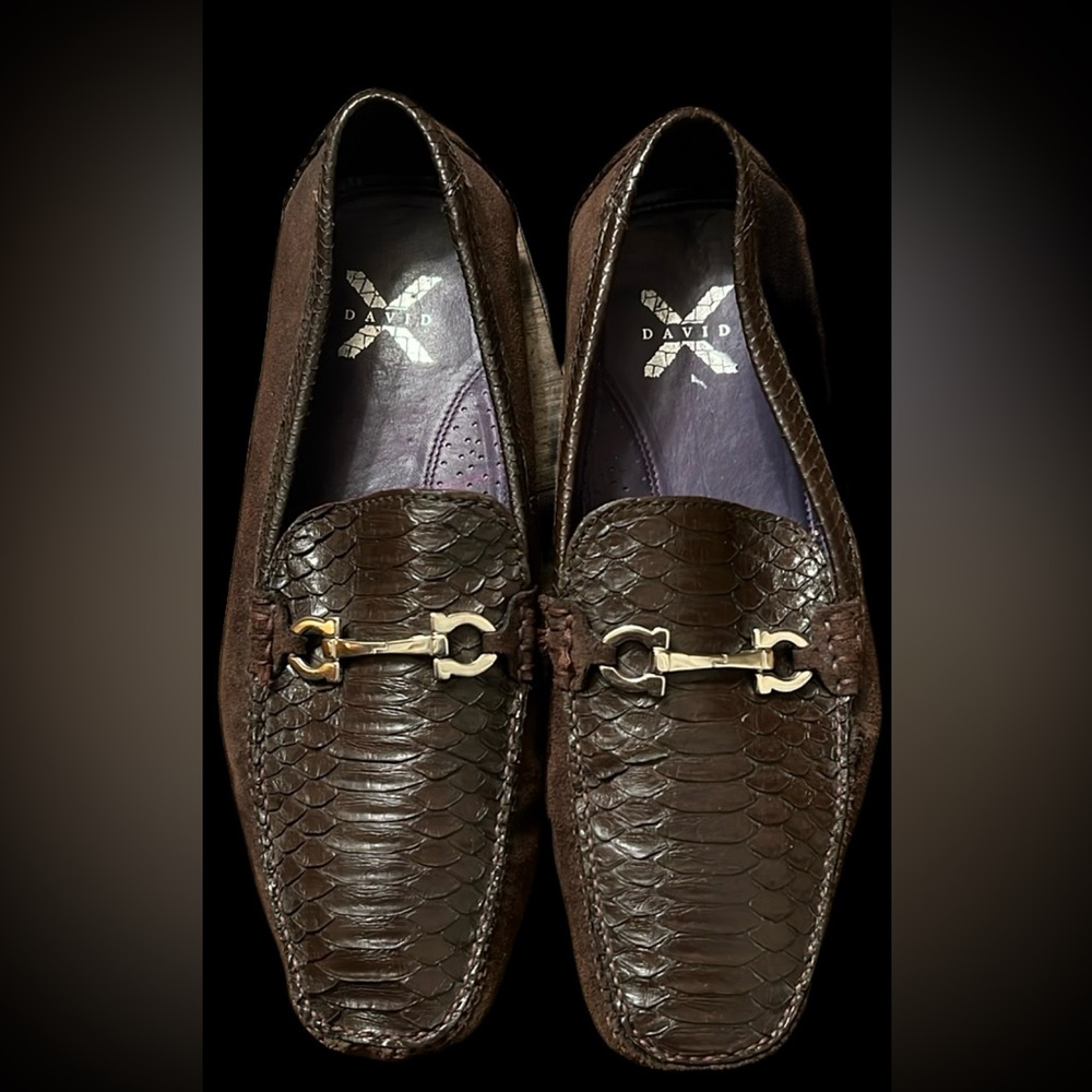 David X Genuine Python Horsebit Loafers - Gem